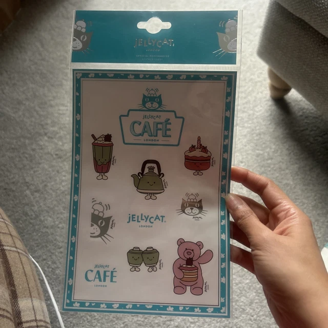 JELLYCAT SHANGHAI EXCLUSIVE Cafe Sticker Sheet 2025 Cake Teapot cups ...