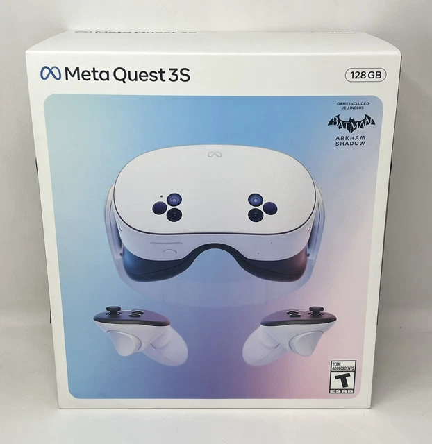META QUEST 3S 128GB VR/Mixed Reality Headset + Batman: Arkham Shadow ...