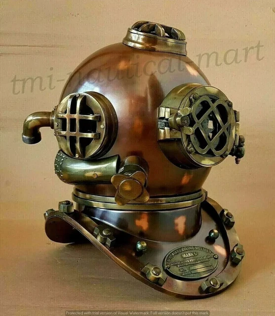 CASQUE DE PLONGÉE US Navy Mark V Deep Sea Divers Antique Scuba 18 ...