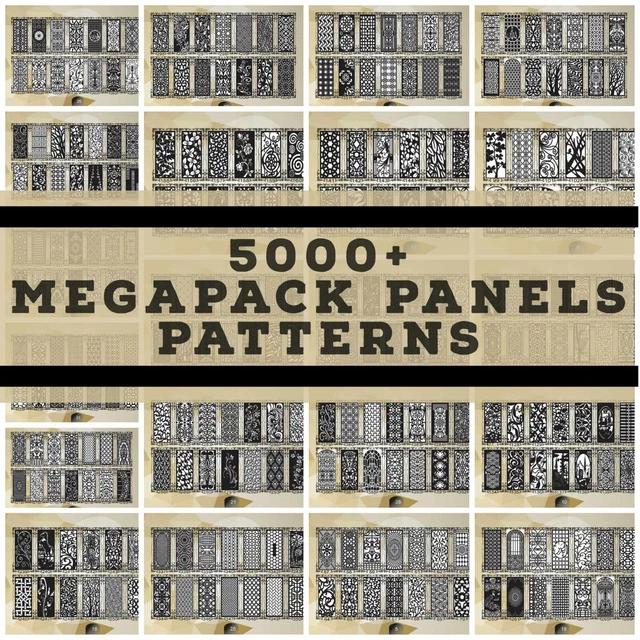 MEGA PACK PANELS laser cut vector dxf cdr 2d files cnc router plasma ...