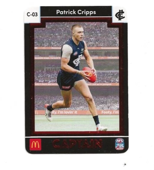 2023 TEAMCOACH MCDONALDS Captain RED CARLTON PATRICK CRIPPS C-03 CARD ...