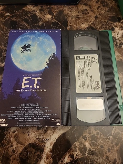 E.T. ET THE Extra Terrestrial VHS 1982 Rare Green and Black Tape ...