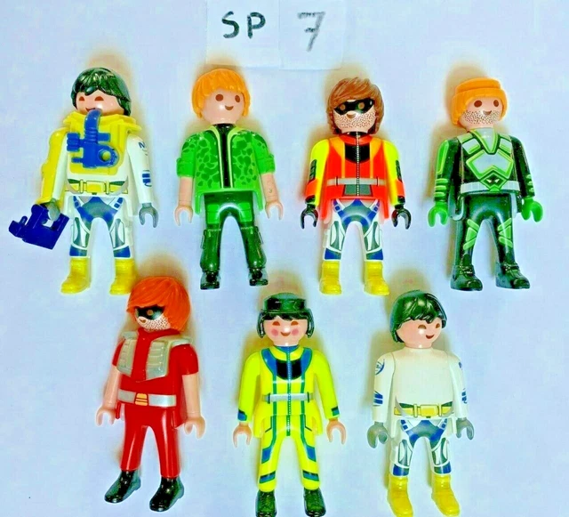 LOT PLAYMOBIL 7 Personnages Super Agent Bandit Guerrier Espace SP7 EUR ...