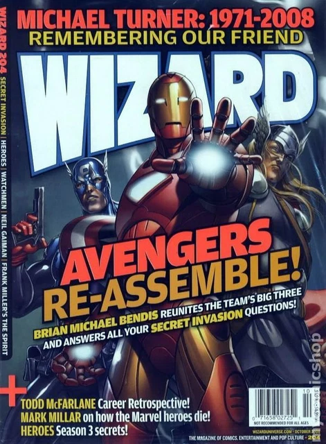 WIZARD THE COMICS Magazine #204A bon état 2008 image stock qualité ...