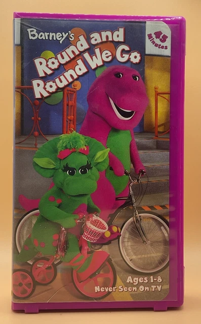 BARNEY - ROUND and Round We Go VHS 2002 Small Purple Clamshell **Buy 2 ...