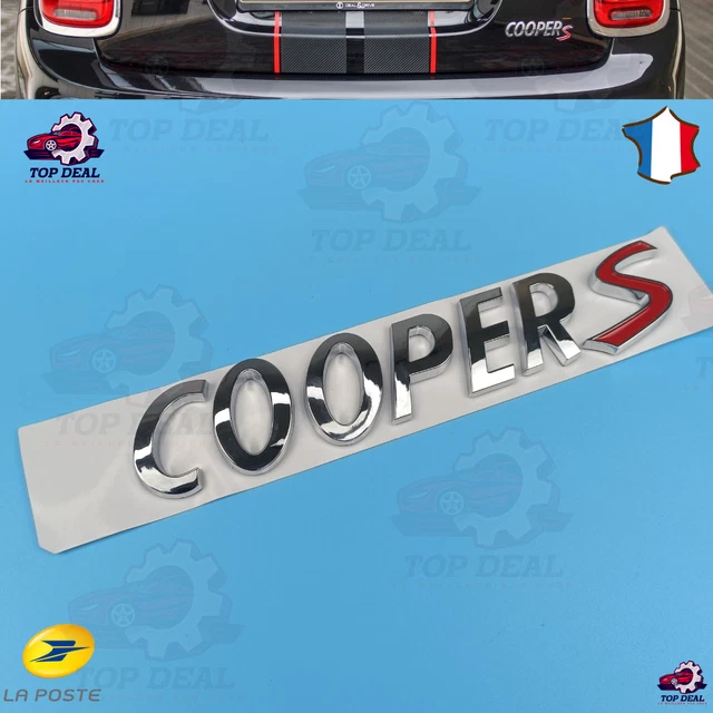 LOGO COOPER S mini badge chrome lettrage emblème coffre arrière hayon ...