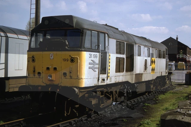 ORIG 35MM SLIDE + Print - Class 31 'Coal' 31199 - Warrington - 1993 (07 ...