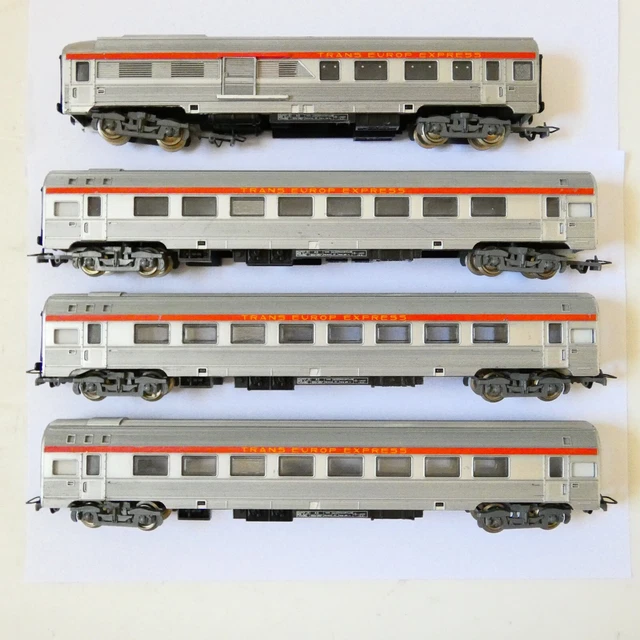 JOUEF LOT 4 Wagons Trans Europe Express Trains Rails Accessoires Ho ...