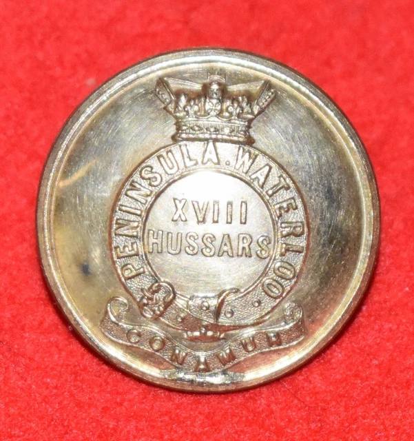BRITISH ARMY. 18TH Hussars Genuine Victorian Officer’s Button £25.00 ...