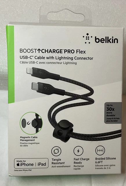 BELKIN BOOST-CHARGE PRO Flex Braided USB Type-C Cable with Lightning Connector EUR 30,10 ...