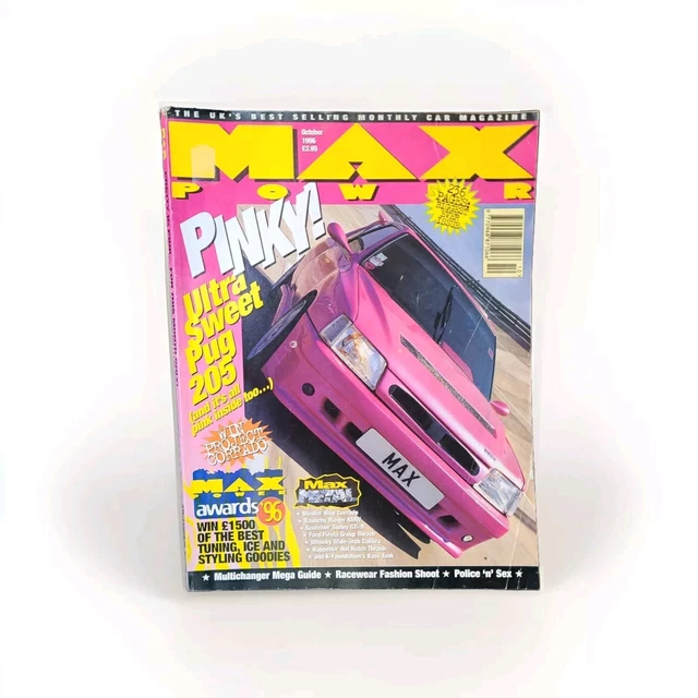 MAX POWER MAGAZINE October 1996 Pinky Pug 205, Modified Car Cruising ...