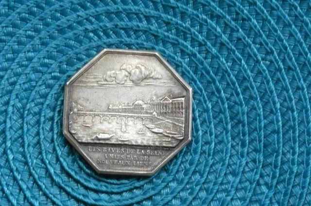 SILVER TOKEN TROIS ponts en fer sur la SEINE à PARIS L'an 9 Very rare ...