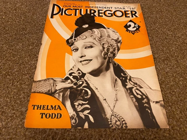 FTWB6 PICTUREGOER MAGAZINE Cover Page 12X9 Thelma Todd 24/6/1933 £5.00 ...
