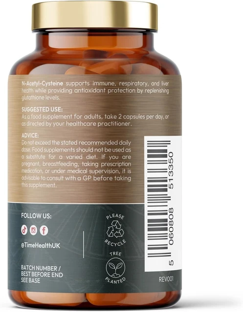 1000MG NAC N-ACETYL-CYSTEINE - Ultra Pure - 180 Capsules Precursor ...