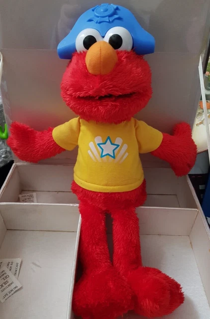 ELMO SESAME STREET Talking Captain Elmo with blue hat & Yellow T shirt ...