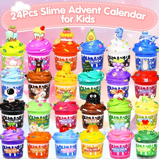 SLIME ADVENT CALENDAR 2025 for Grils, Christmas Countdown Calendar for ...