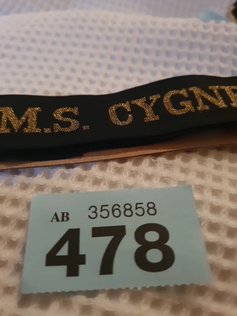 ORIGINAL NAVY CAP Tally Band HMS H.M.S. CYGNET WW2 CAP HAT TALLYBAND £ ...