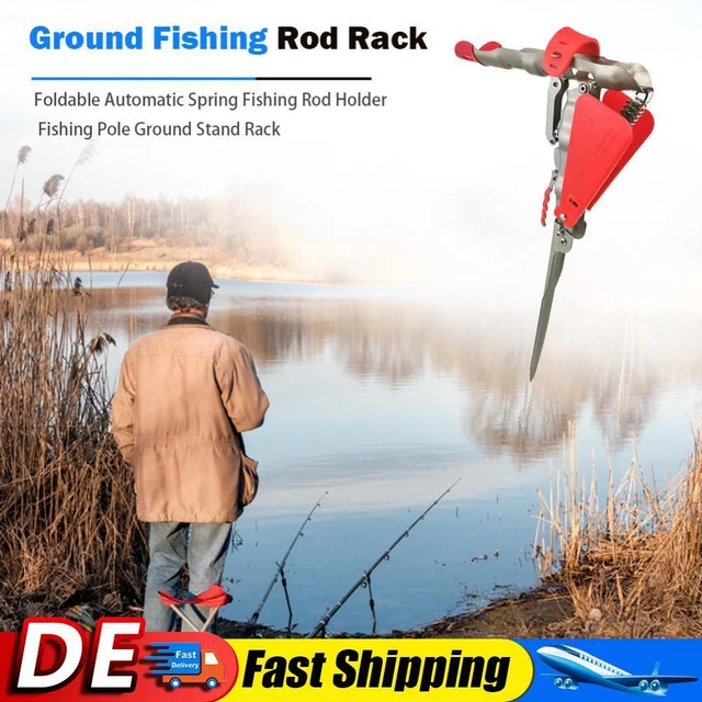 AUTOMATIC SPRING FISHING Rod Holder Rack Adjustable Foldable Pole Stand ...