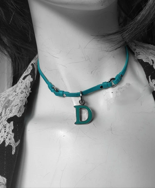 CHRISTIAN DIOR VINTAGE collier ras de cou cuir et Pendentif D EUR 165 ...