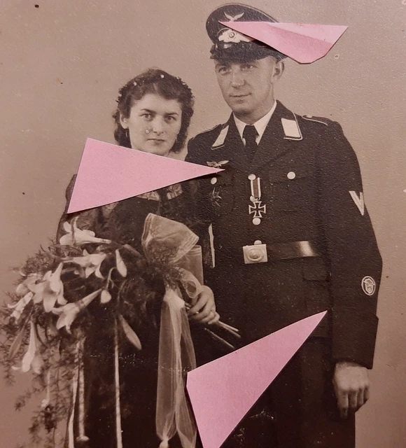 2X STUDIO-FOTOS PORTRAITS PK Luftwaffe Uniform EK Abz Jäger-Reg. Div G ...