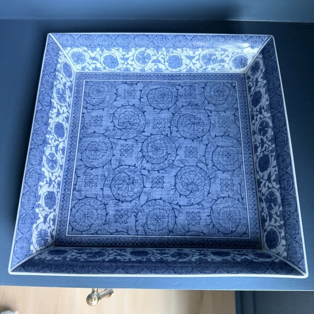 BLUE AND WHITE Chinese Porcelain Square Plate Floral 10” £44.44 ...