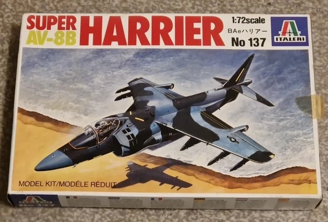 VINTAGE 1982 ITALERI 1:72 USMC AV-8B Super Harrier Aircraft Model Kit #137 £14.99 - PicClick UK