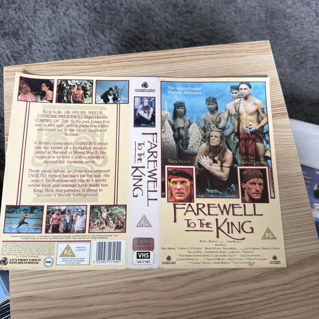 ORIGINAL PRE CERT Vhs Sleeve Cover Farewell To The King - Vestron Video ...
