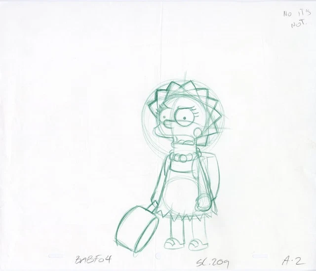 THE SIMPSONS HAND-DRAWN Original Production Animation Cel Drawing Fox ...