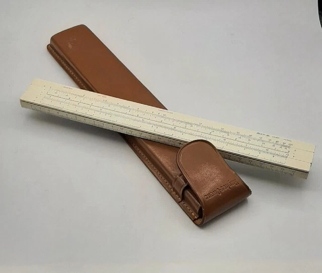 VINTAGE SLIDE RULE Hughes-Owens Sun Hemmi Japan 341 3215 With Leather ...