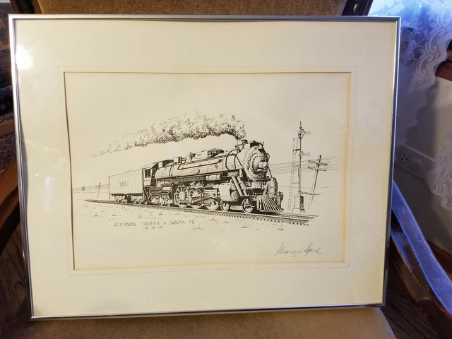 ORIGINAL GEORGE SPERL Railroad Locomotive Pencil Drawing £46.84 ...