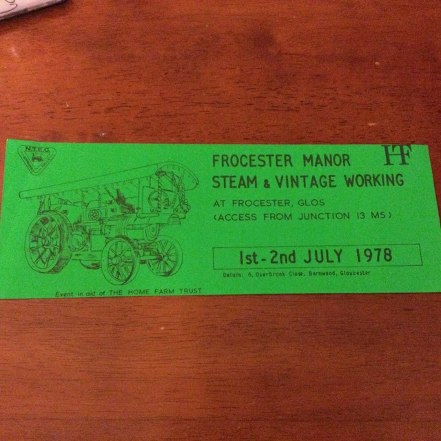 ORIGINAL FROCESTER MANOR Steam& Vintage Working Rally Car Sticker July ...