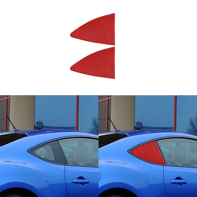 RED CARBON FIBER Rear Window Side Louver Cover Trim For Toyota 86 BRZ ...
