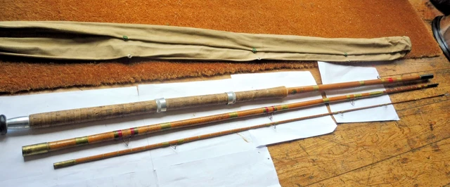 VINTAGE BAGGED EDGAR Sealey "Octopus Match Rod 3 Piece Cane Fishing Rod ...
