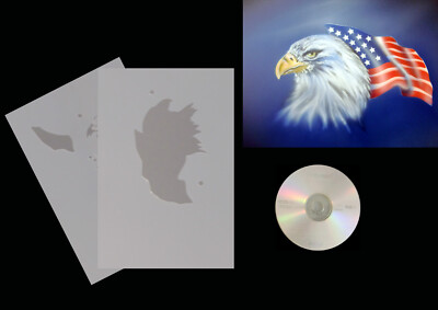 STENCILS AIRBRUSH STEP BY STEP Stencil Eagle With American Flag # 0104 ...