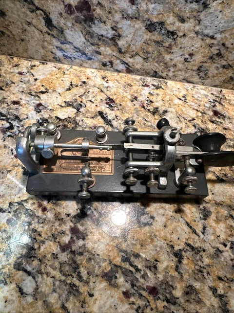 VINTAGE VIBROPLEX “BUG” Original Deluxe Telegraph Key Morse Code, SN ...