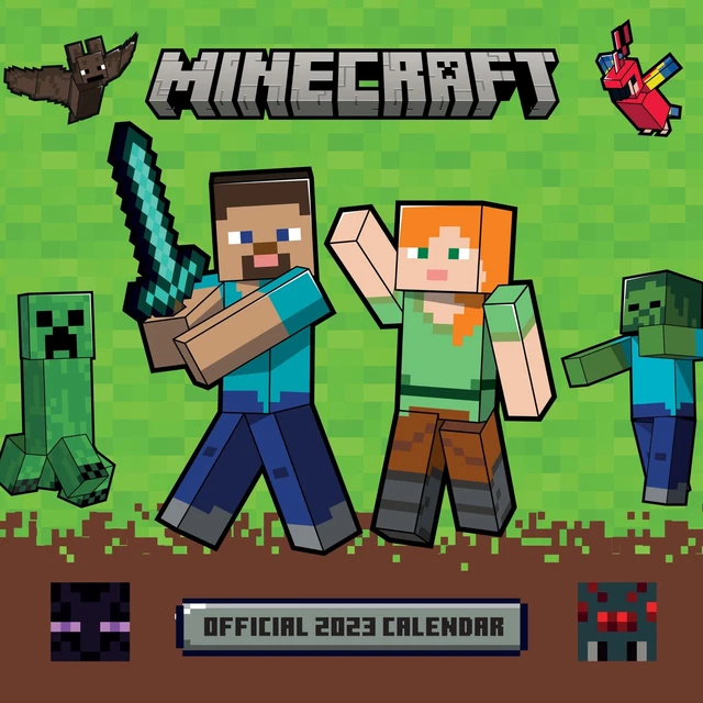 MINECRAFT 2023 CALENDAR, Month To View Square Calendar, Plastic Free ...