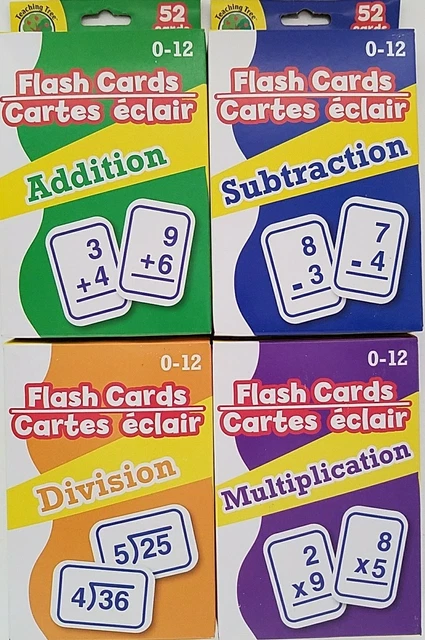 TEACHING TREE MATH LEARNING FLASH CARDS Age 3+, 52/Pk, Select: Learning ...