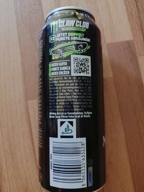 MONSTER CLAW CLUB Energy Drink boîte de 500 ml boîte pleine SKU 0324 AG ...