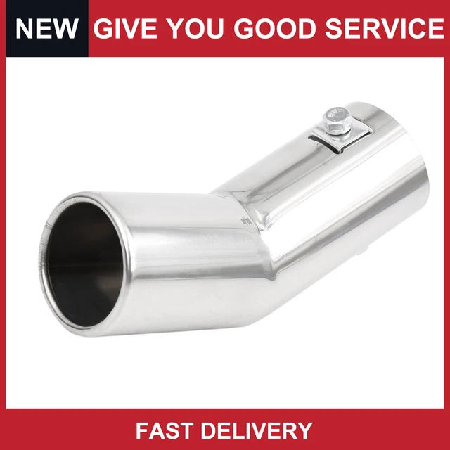 UNIVERSAL CHROME CURVED Exhaust Tail Muffler Tip Pipe 0.75" to 1.5 ...