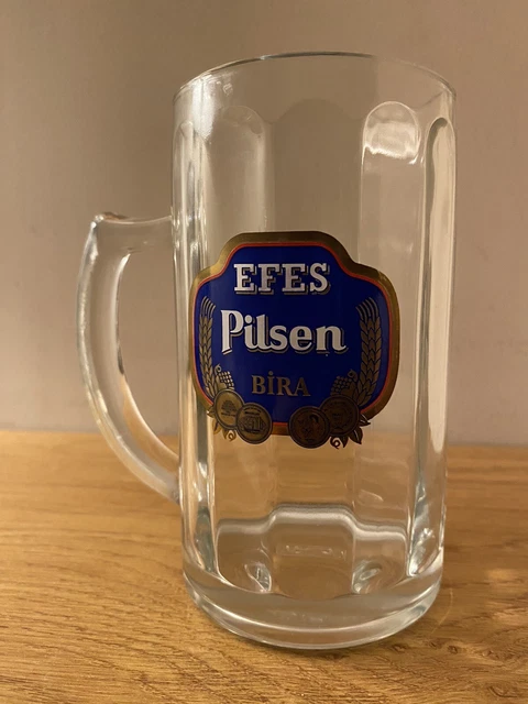 VINTAGE & RARE! Turkish "Efes Pilsen Bira" Premium Half Pint Beer Glass ...