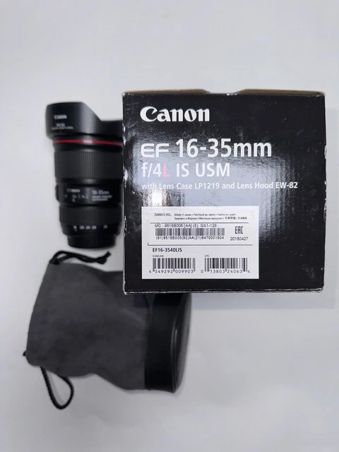 CANON EF 16-35MM f/4 L IS USM Wide Angle Lens - w/box, pouch, hood ...
