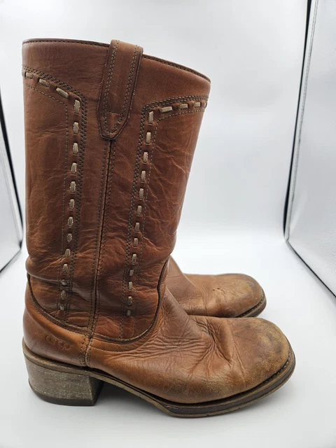 VINTAGE 1970S MENS Acme Dingo Campus Boots Brown Leather Size 10D £88. ...