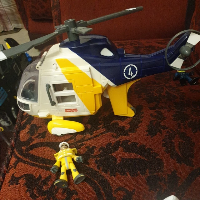 FISHER PRICE IMAGINEXT Helicopter Rescue Fully Working Blue Orange With ...