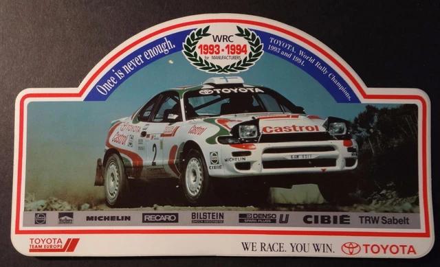 PROMOTIONAL STICKERS TOYOTA Celica Turbo 4WD Castrol WRC Team 1993-1994 ...