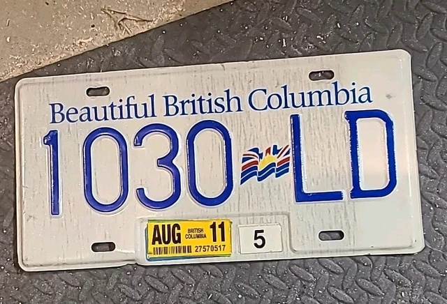 2011 BRITISH COLUMBIA Bc Flag Canada License Plate 1030 Ld $15.00 ...