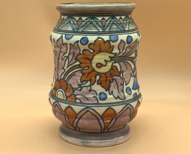 SIGNED CHARLOTTE RHEAD Crown Ducal Pottery Art Deco Tubelined vase ...