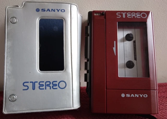 VINTAGE SANYO M4440 Red Walkman Stereo Cassette Player With Case £75.00 - PicClick UK