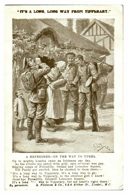 ANTIQUE WW1 MILITARY postcard A Refresher on the way To Ypres by A ...