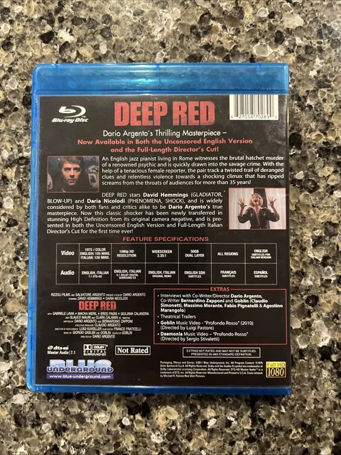 DEEP RED (BLU-RAY, 1975) Blue Underground $30.00 - PicClick CA