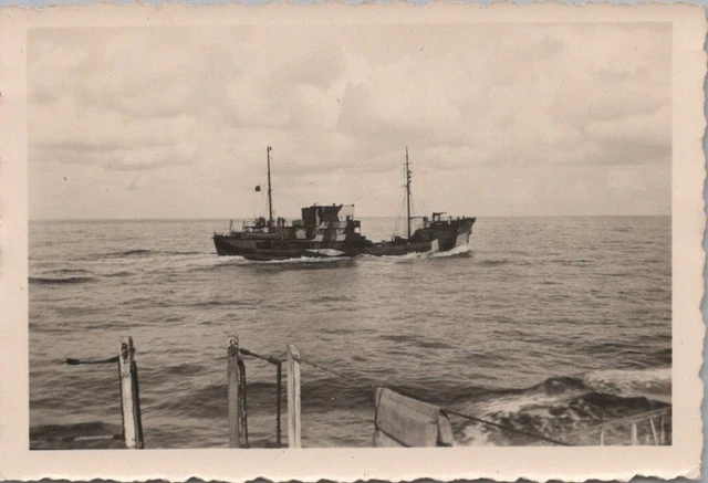 AGFA LUPEX FOTO Abzug Vorpostenboot auf See deutsche Kriegsmarine 2 ...